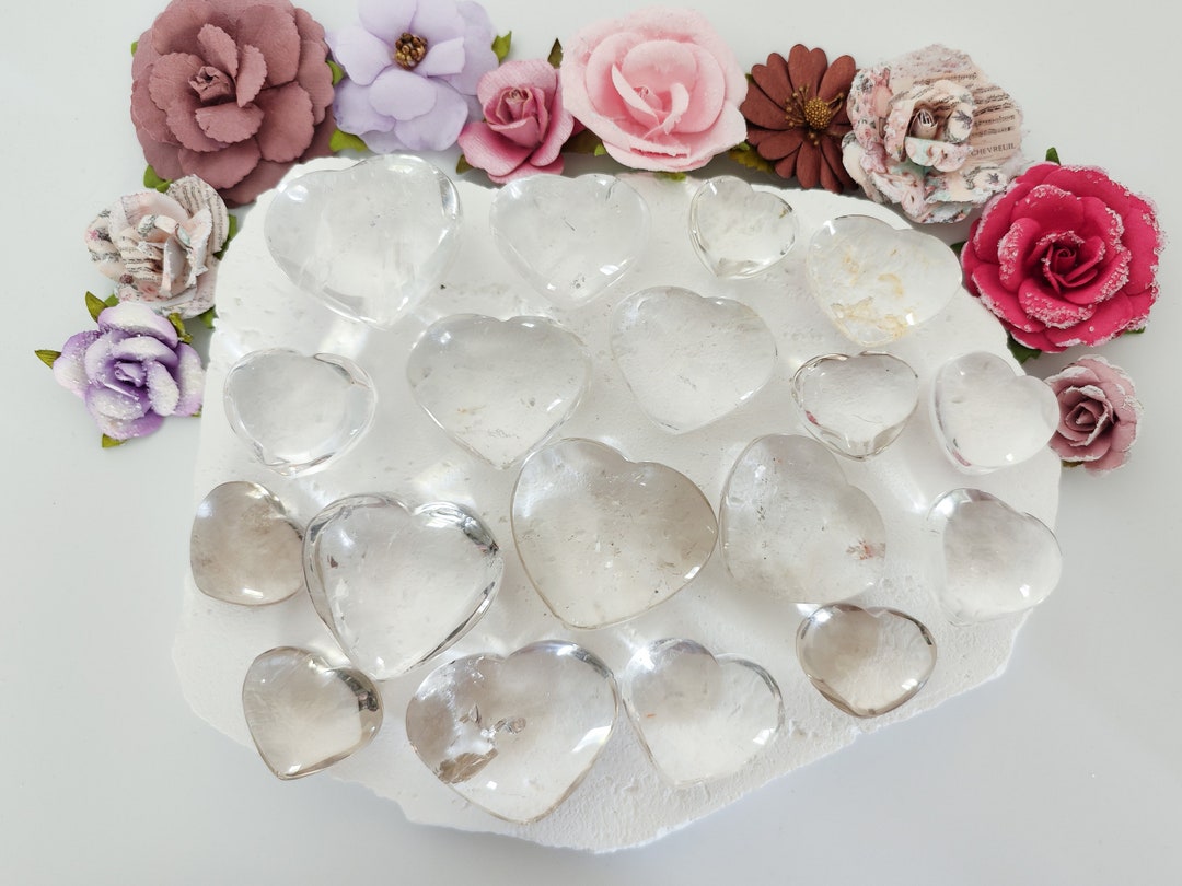 Clear Quartz Heart Crystal Carving Transparent - Etsy