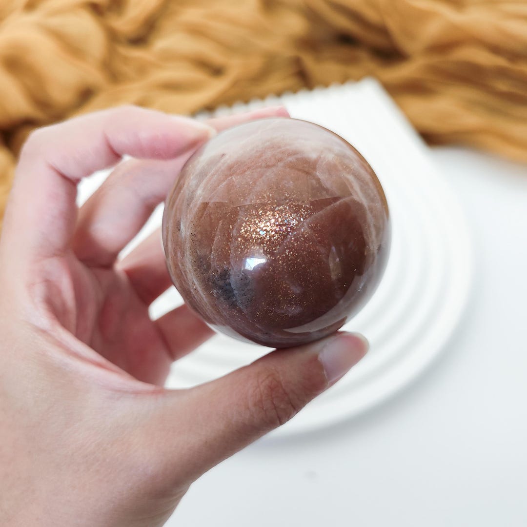 Moonstone Sunstone Rose Gold Sphere - Etsy