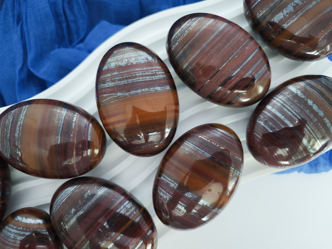 Iron Tiger Eye Palm Stone Hematite Red Jasper - Etsy