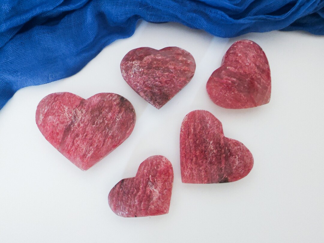 Rhodonite in Quartz Heart Crystal Carving - Etsy