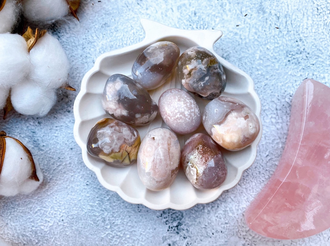 Flower Agate Tumbled Stone / Tumble / Flower Agate Crystal - Etsy