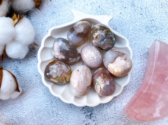 Flower Agate Tumbled Stone / Tumble / Flower Agate Crystal | Etsy