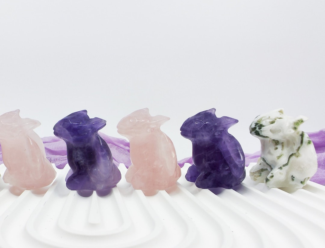 Toothless Mini Dragon Carving / Rose Quartz / Amethyst / Moss Agate - Etsy