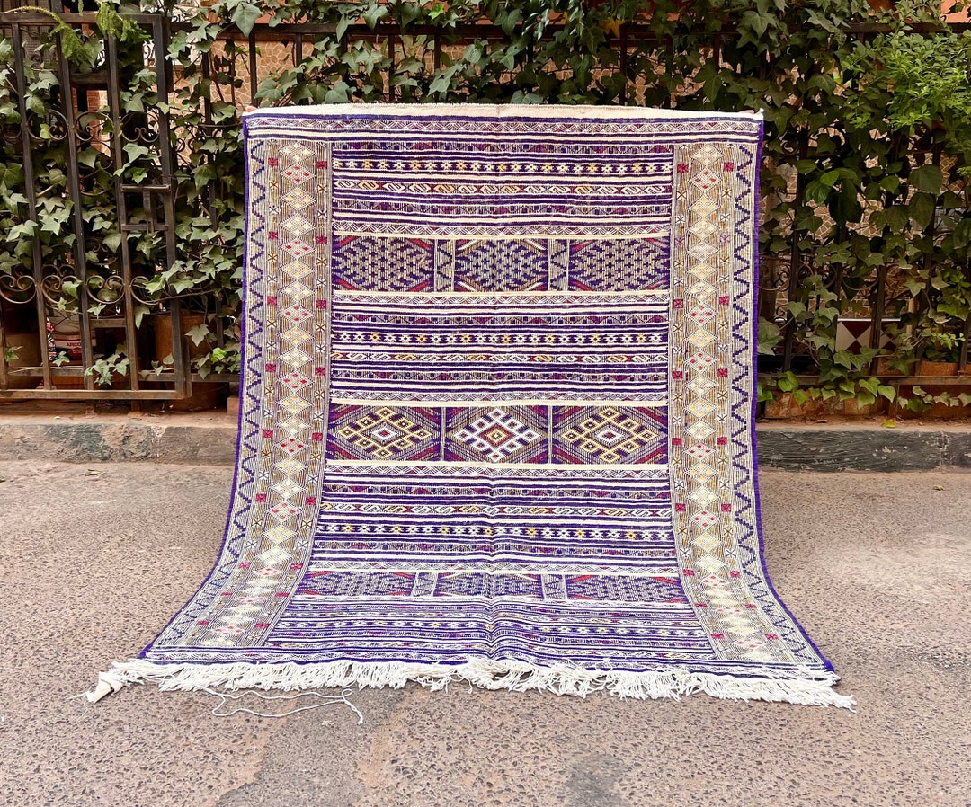 MOROCCAN BERBER CARPET Nomadic Flat Weave Rug Handmade - Etsy