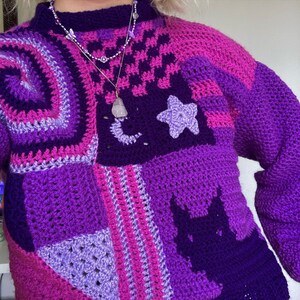 PATTERN Crochet Cat Patchwork Jumper - Etsy Canada