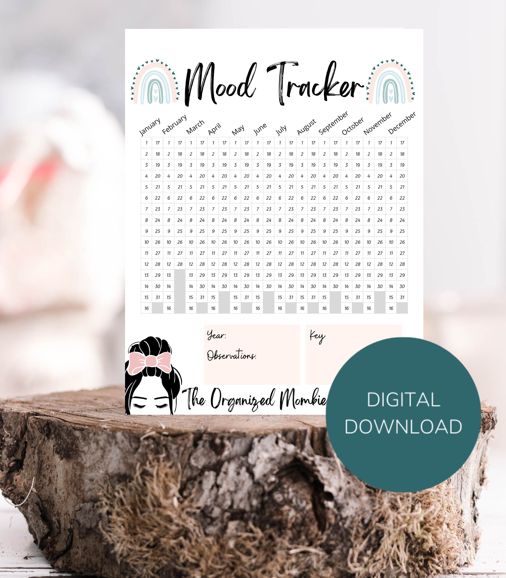 Mood Tracker Printable Instant Download Mood Tracker for Teens Mood ...