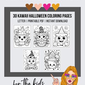 50 Kawaii Halloween Candy Coloring Book Instant Download Kawaii ...