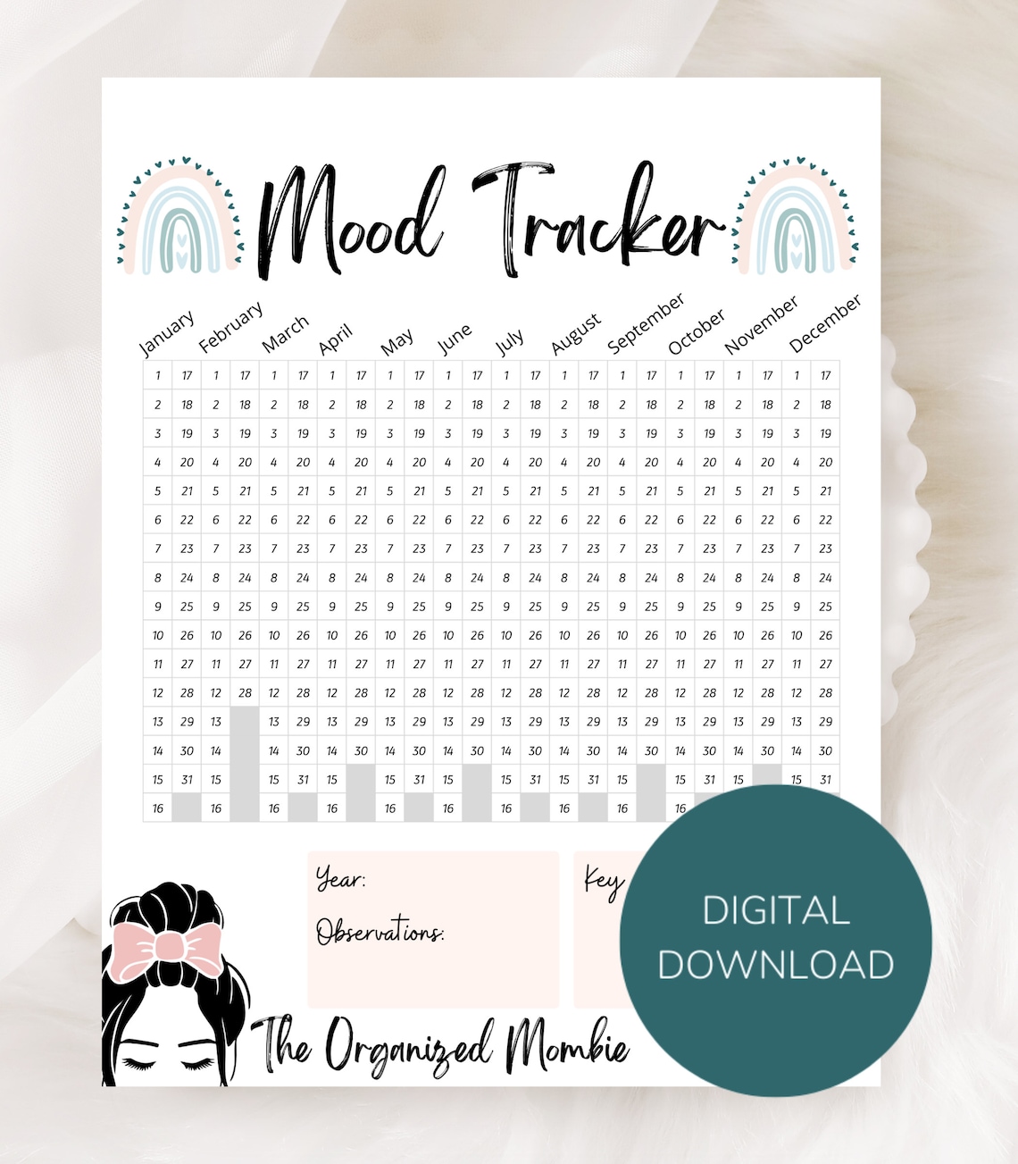 Mood Tracker Printable Instant Download Mood Tracker for Teens Mood ...