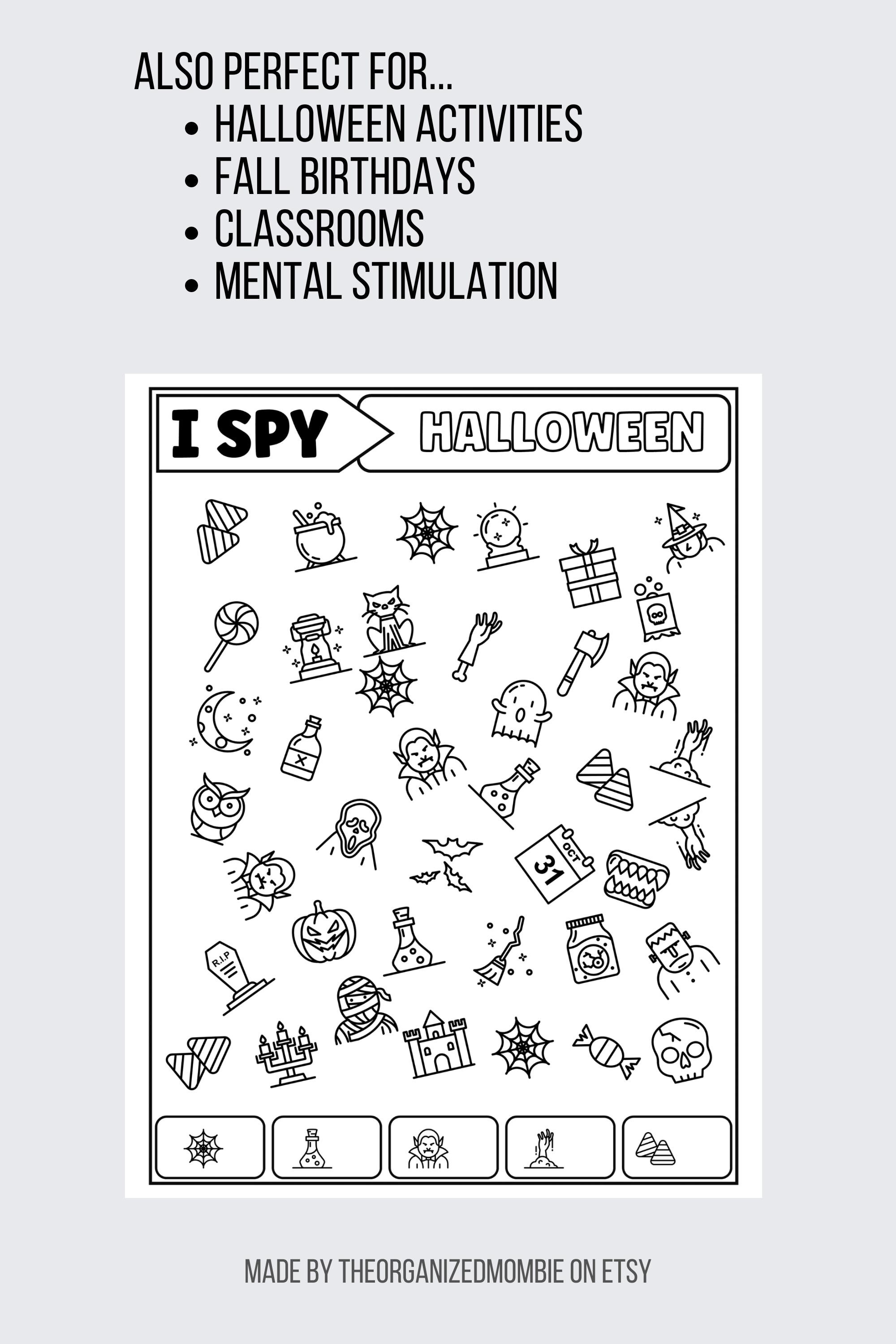 88 I Spy Halloween Pages Instant Download Kids Halloween Game Printable ...
