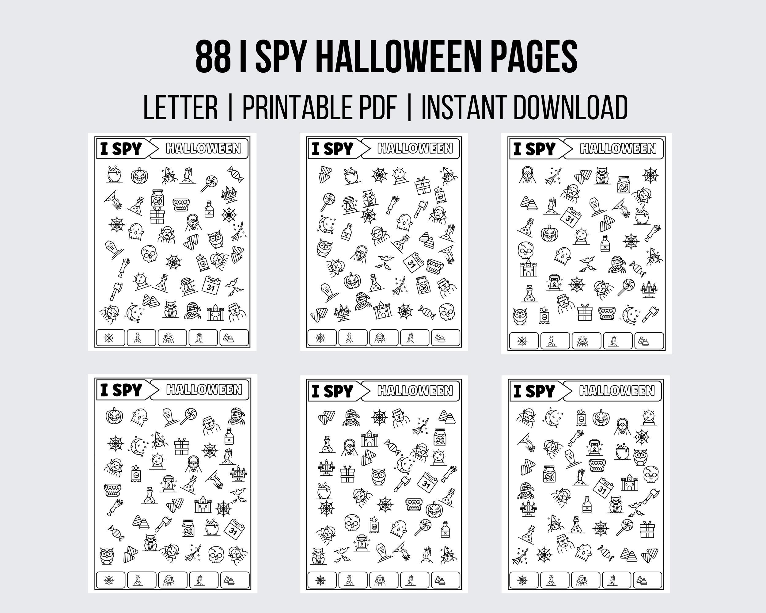 88 I Spy Halloween Pages Instant Download Kids Halloween Game Printable ...