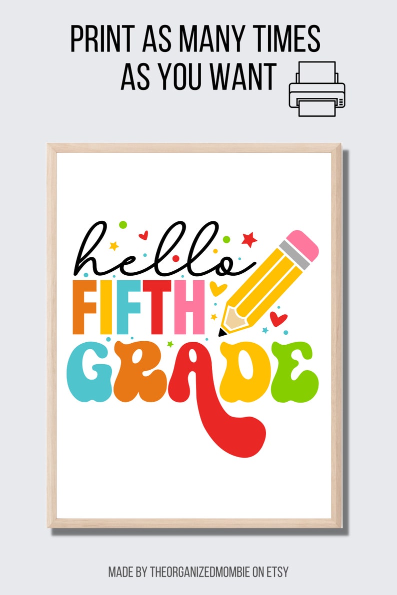 Fifth Grade Teacher Welcome Sign Back to School Teacher Grade Sign ...