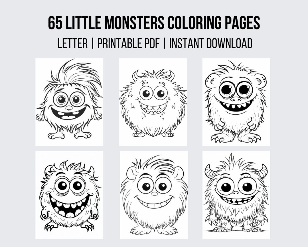 65 Little Monsters Coloring Pages for Kids Printable Monsters Printable ...