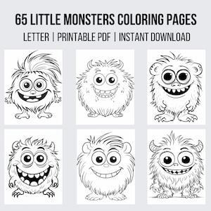65 Little Monsters Coloring Pages for Kids Printable Monsters Printable ...