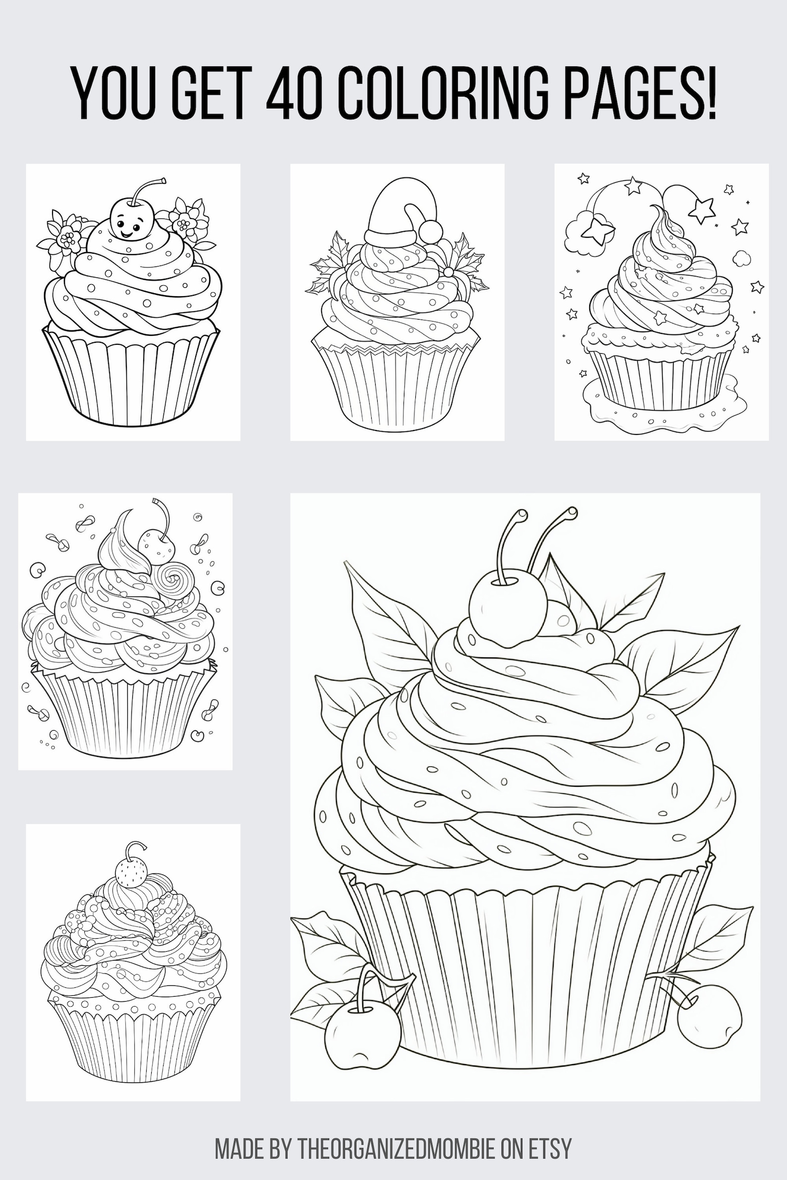 40 Christmas Cupcake Coloring Page Desserts Coloring Food Coloring Page ...