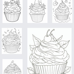 40 Christmas Cupcake Coloring Page Desserts Coloring Food Coloring Page ...