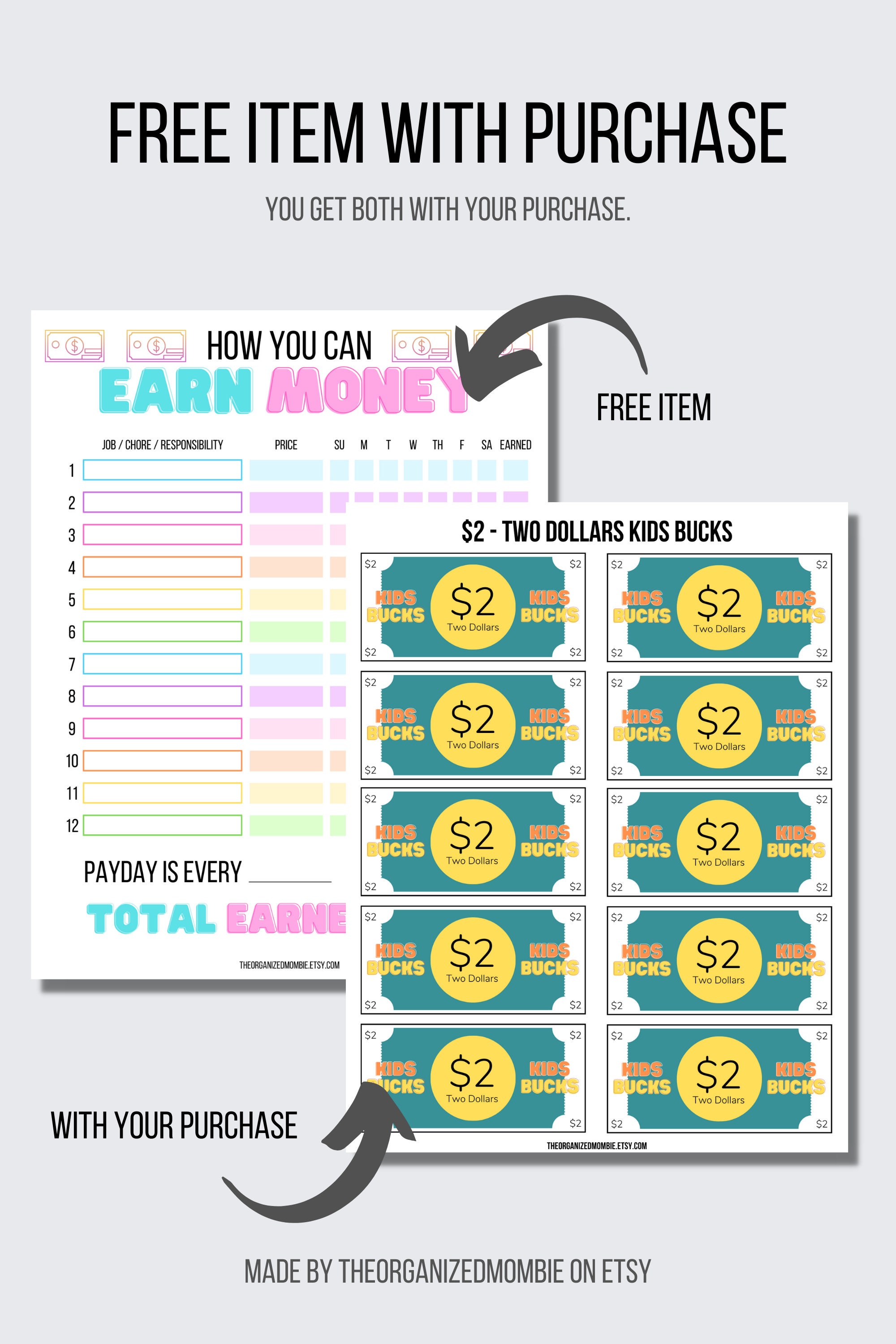 Behavior Bucks Printable Mom Bucks Kids Reward System Prints Kids ...