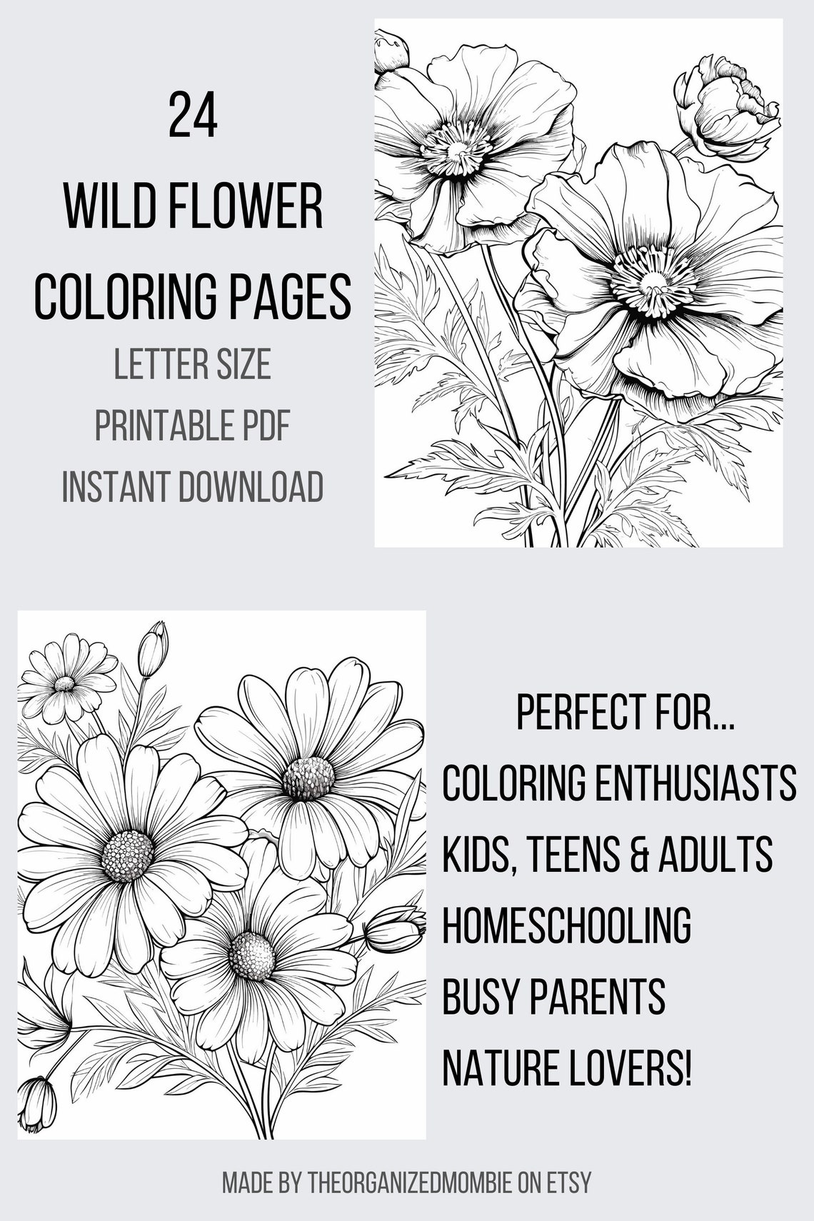 24 Wild Flower Coloring Pages Coloring Page Flower Adult Coloring Pages ...