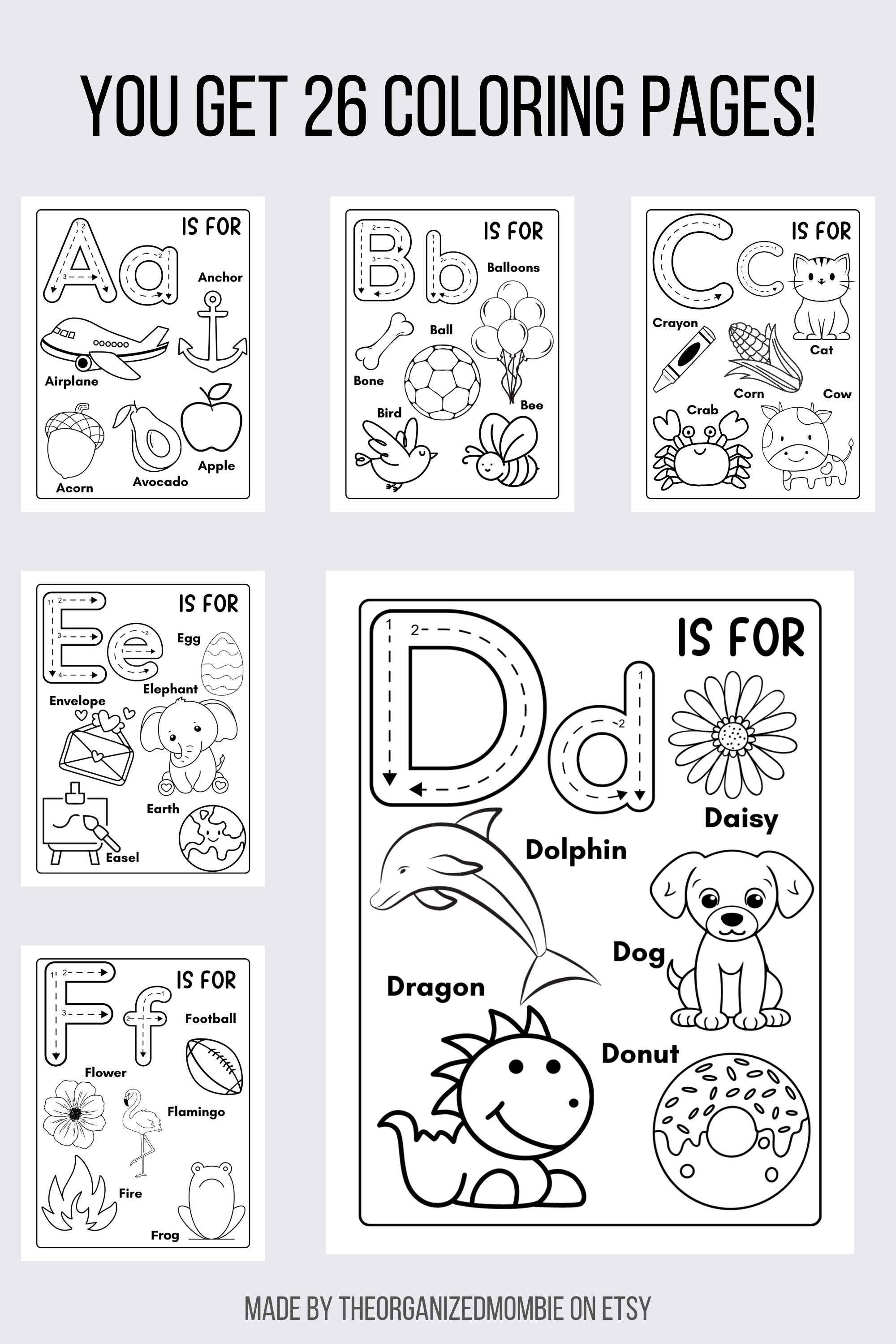 ABC Coloring Book Alphabet Coloring ABC Coloring Page Preschool ...