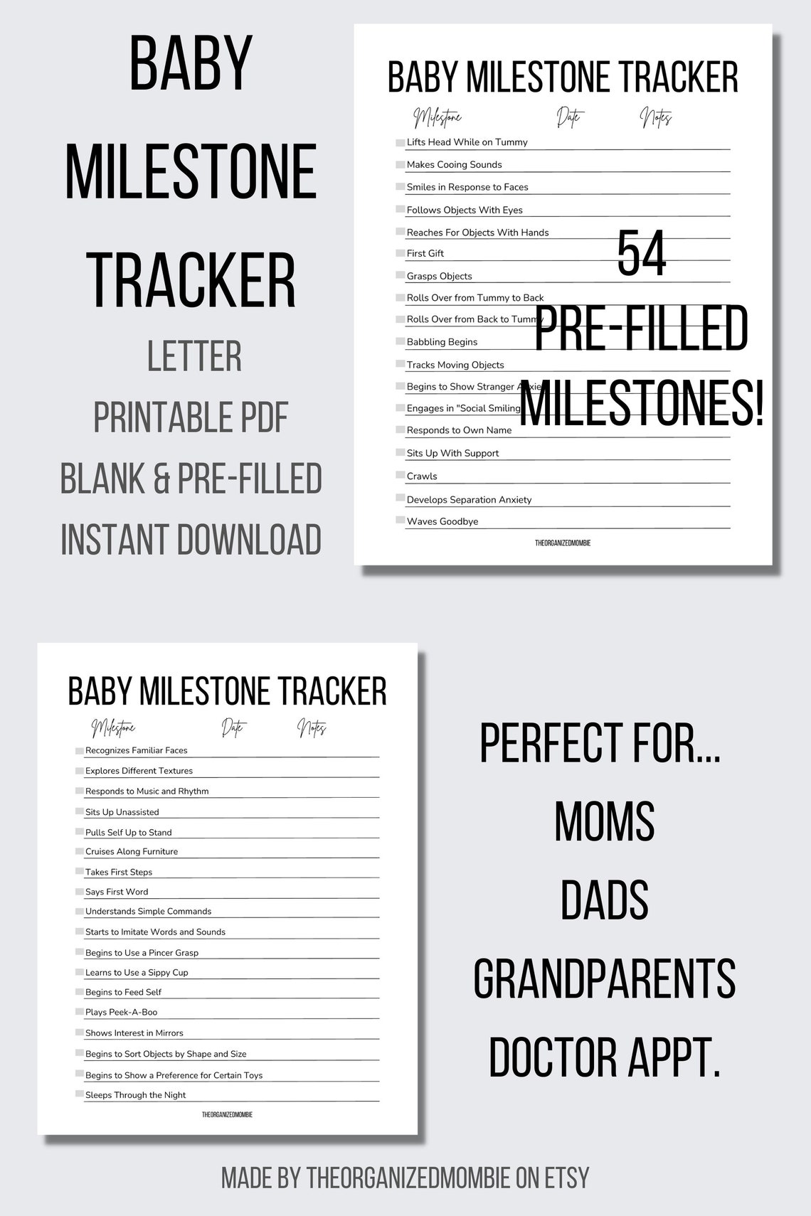 Baby Milestone Tracker Unique Baby Shower Gift Newborn Milestones ...