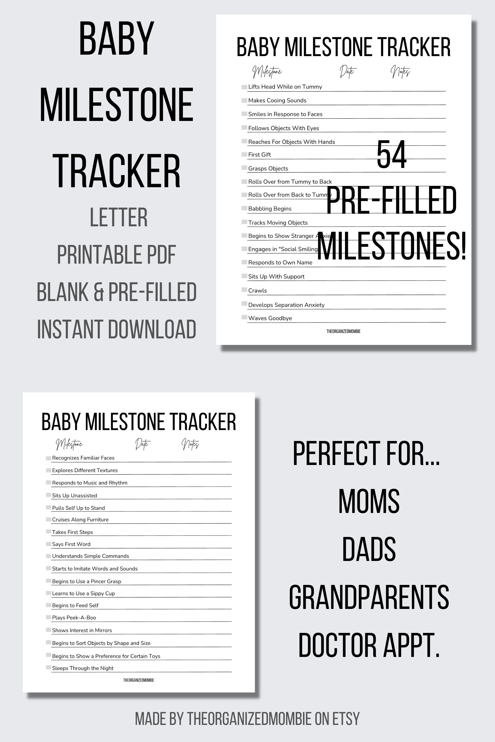Baby Milestone Tracker Unique Baby Shower Gift Newborn Milestones ...