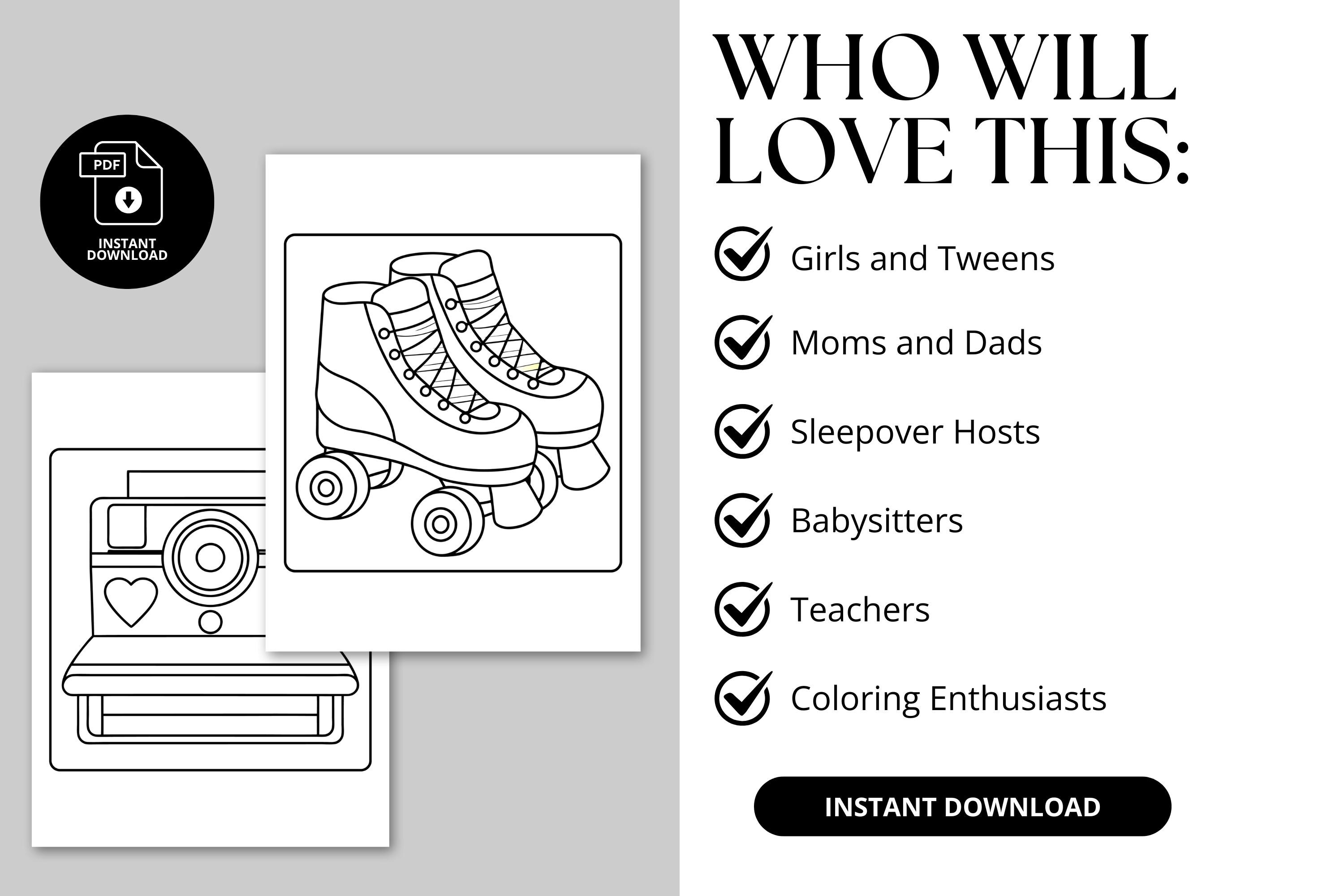 52 Girly Things Coloring Pages Instant Download Cozy Girl Coloring for ...