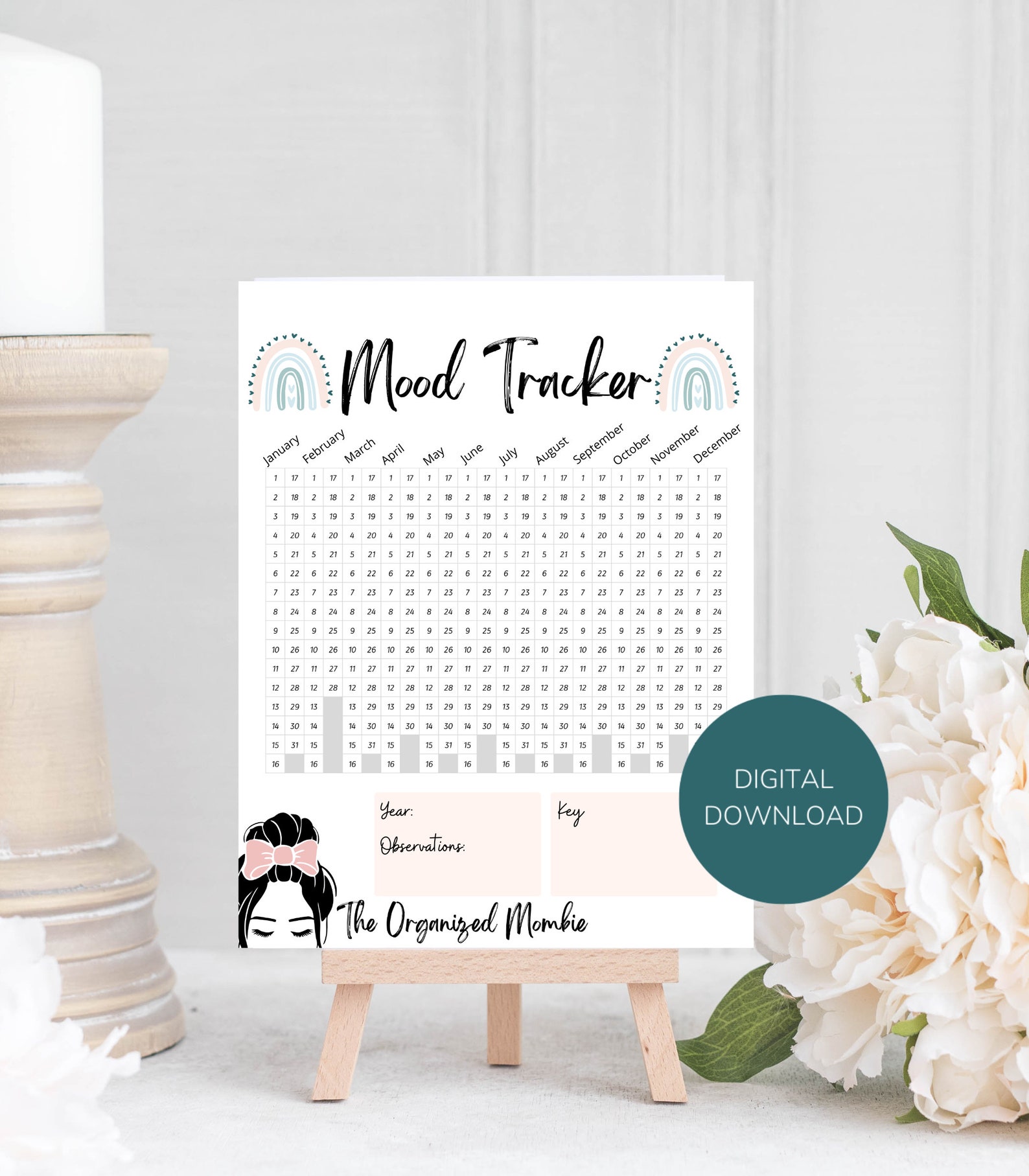 Mood Tracker Printable Instant Download Mood Tracker for Teens Mood ...