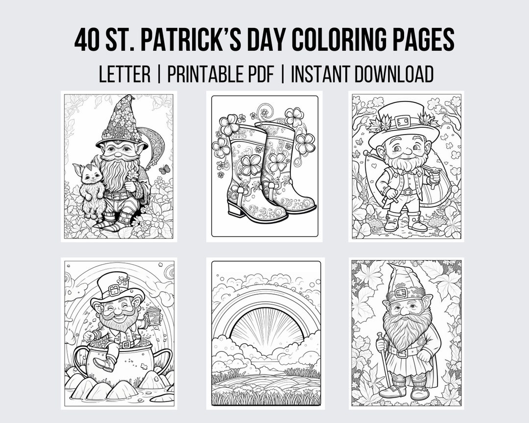 40 St. Patrick's Day Coloring Pages Leprechaun Coloring Shamrock ...