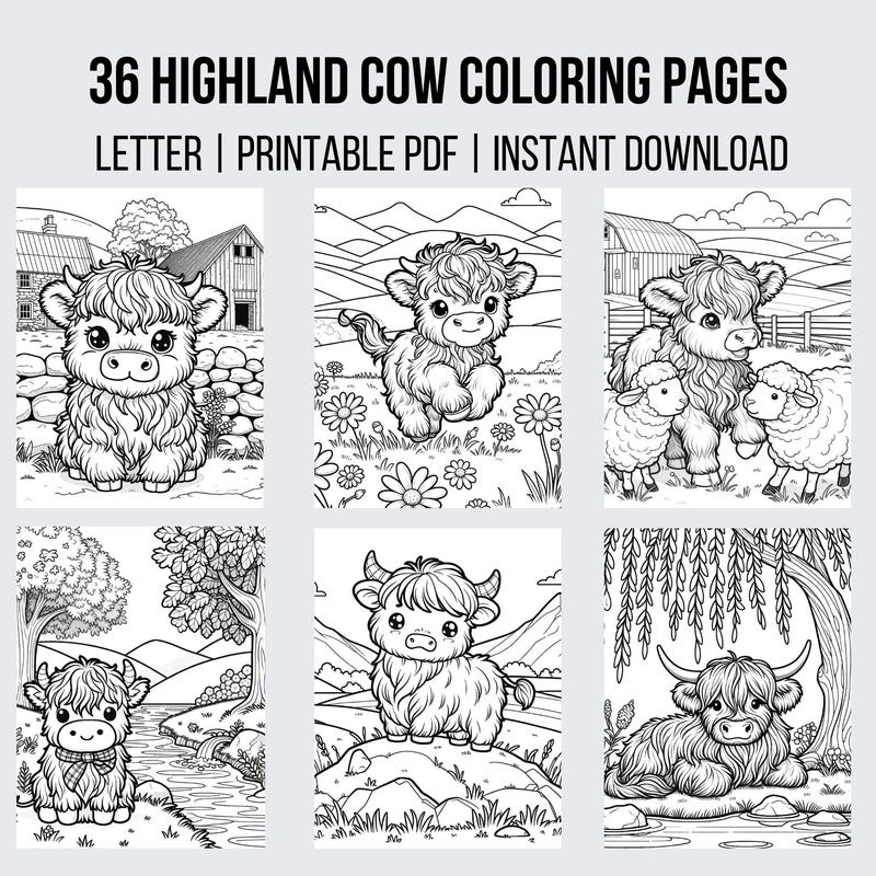 Highland Cow Coloring Sheet - Etsy UK
