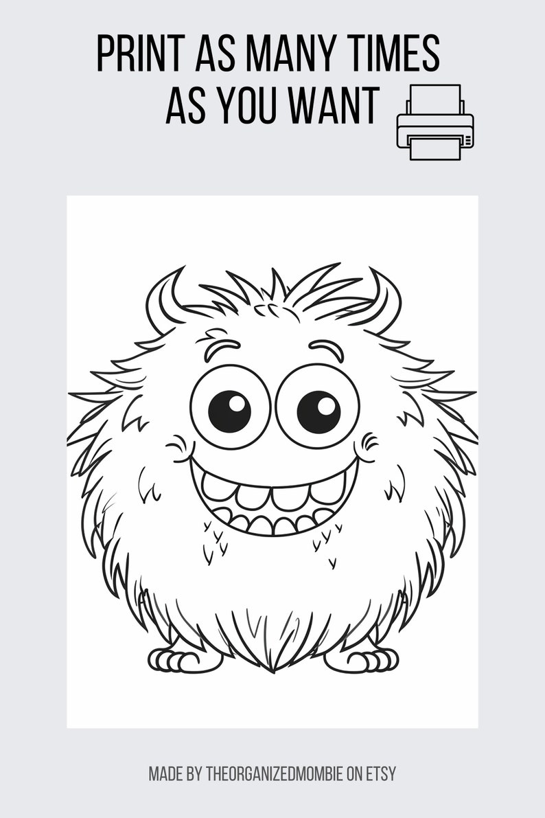 65 Little Monsters Coloring Pages for Kids Printable Monsters Printable ...