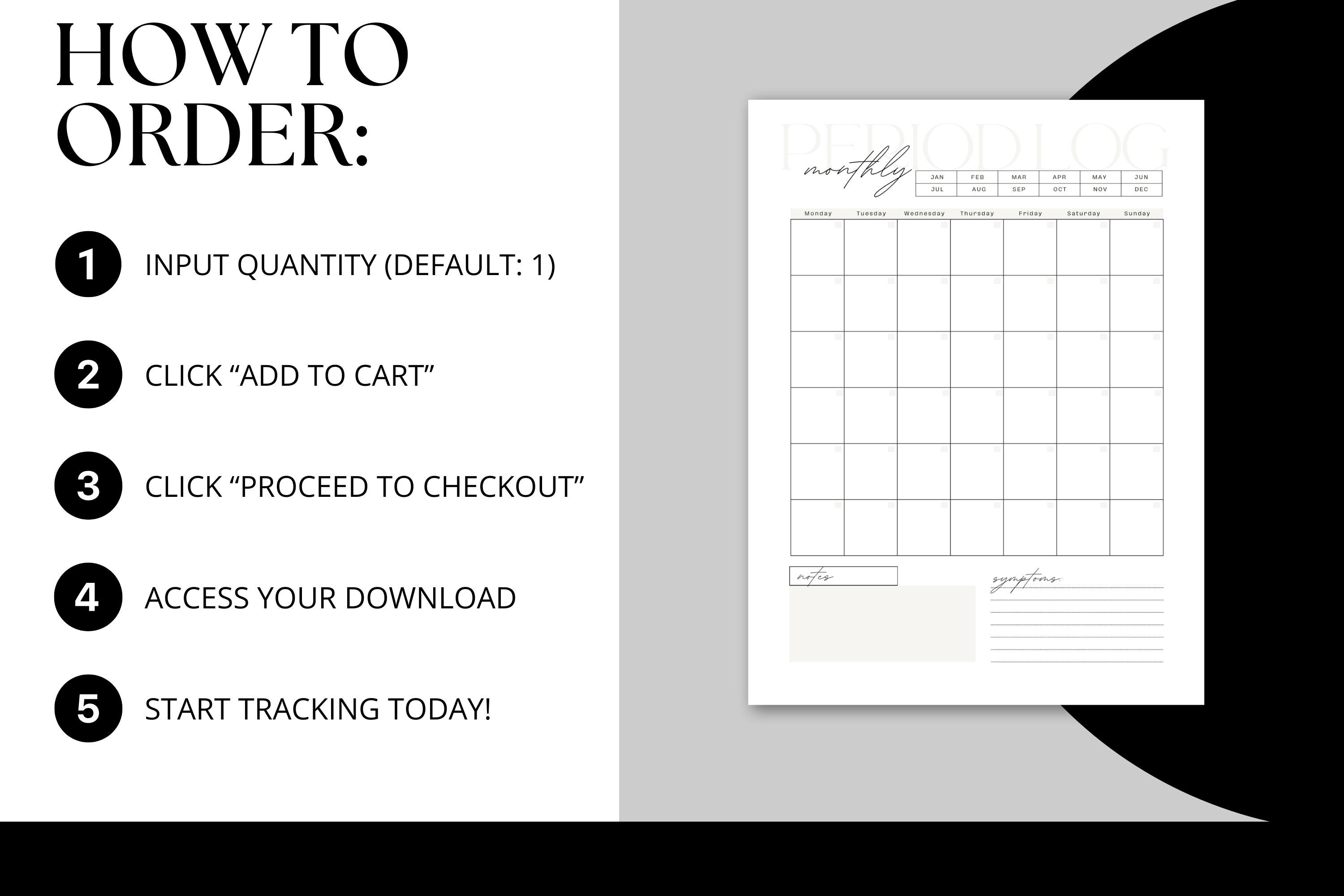 Period Tracker Instant Download Menstrual Tracker Fertility Ovulation ...