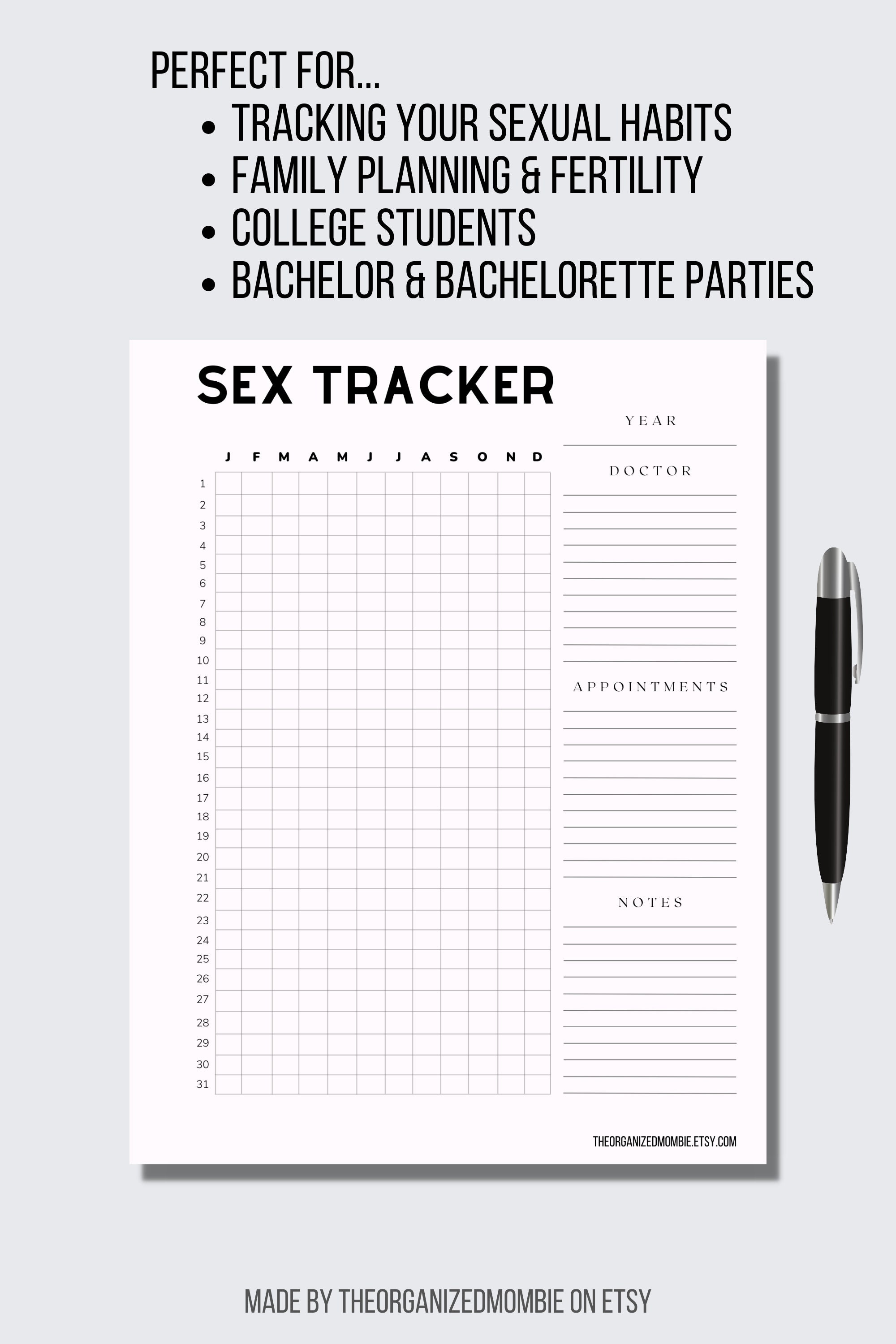 Sex Tracker Instant Download Couples Sex Printable Tracker Printable Habit Tracker Routine