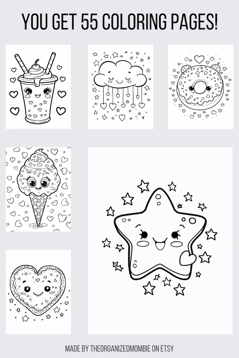 55 Cozy Girl Love Coloring Pages Instant Download Hearts Coloring Page ...