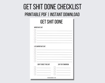 To Do List Printable Simple Tasks List Template Productivity Planner A4 ...