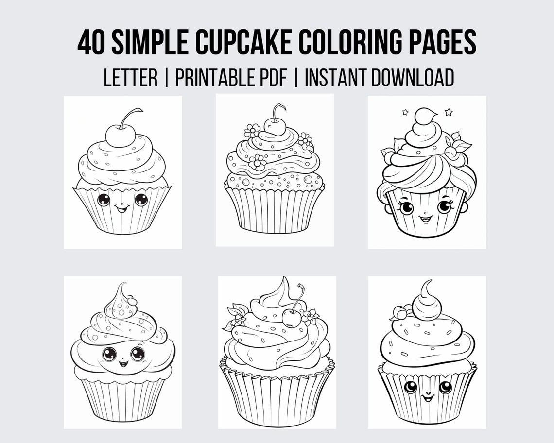 40 Cupcake Coloring Pages Food Coloring Pages Sweets Coloring Desserts ...
