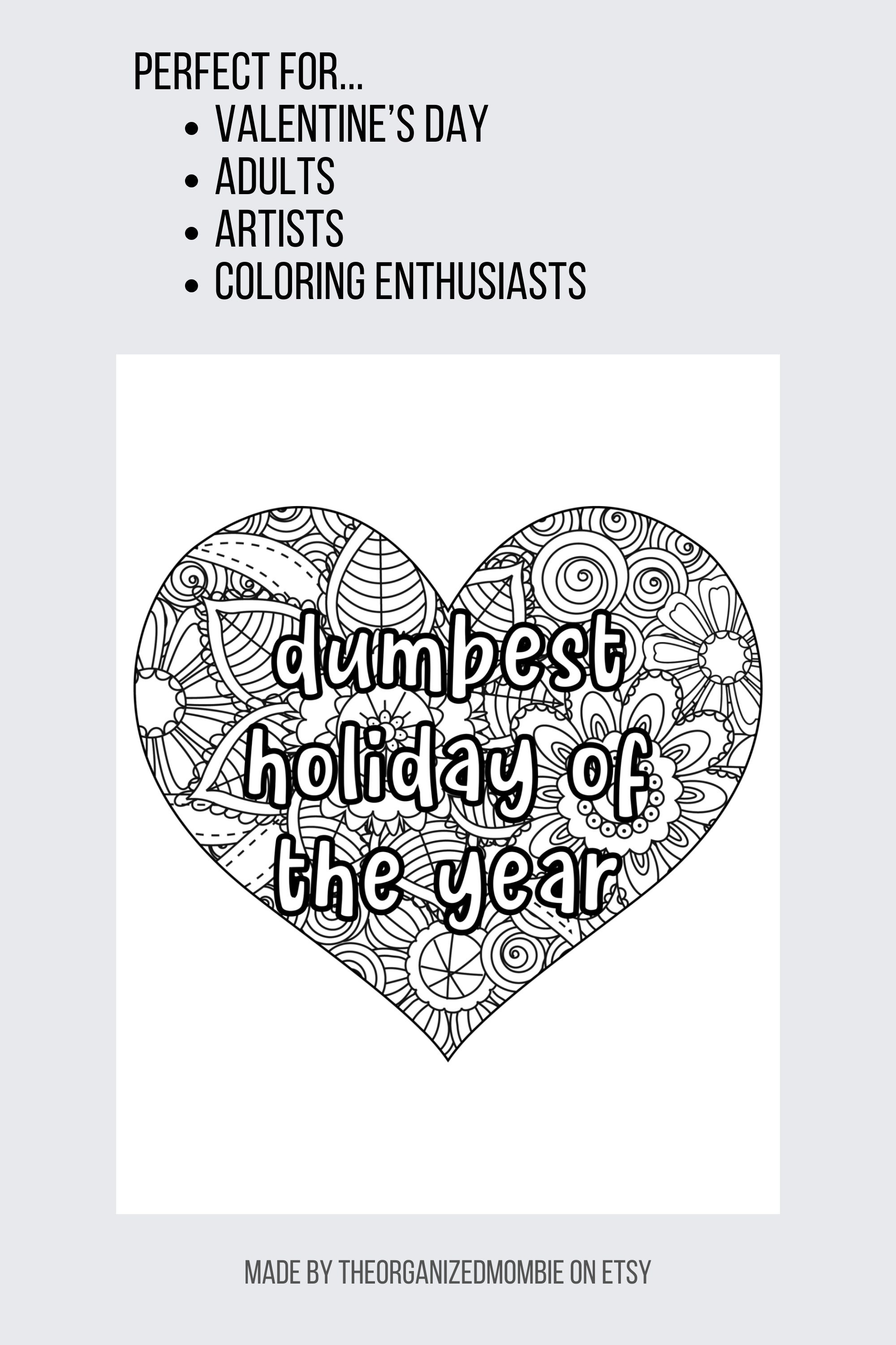 20 Anti-valentine's Day Coloring Pages Adult Coloring Book Curse Words ...