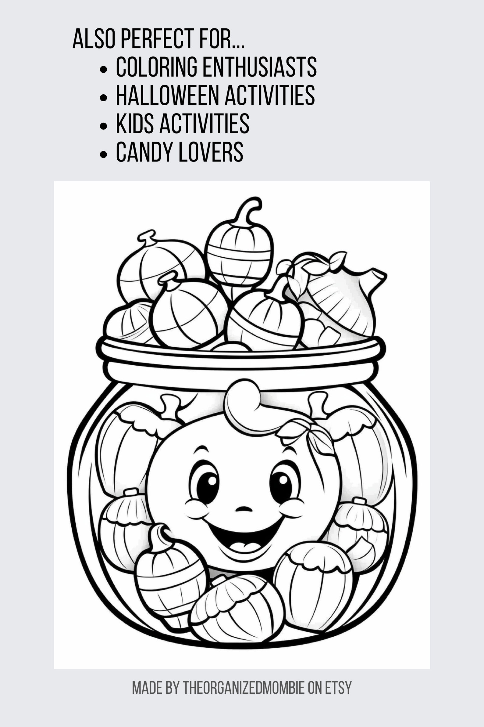 50 Kawaii Halloween Candy Coloring Book Instant Download Kawaii ...