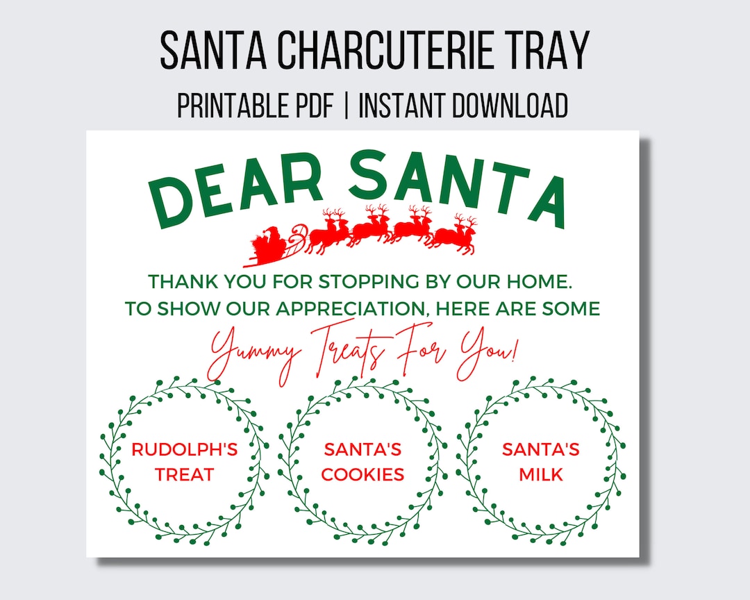 Cookies for Santa Tray Printable Milk and Cookies Tray Santa ...