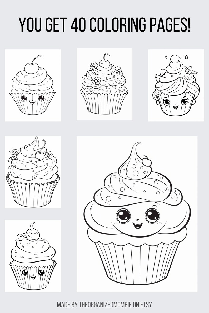 40 Cupcake Coloring Pages Food Coloring Pages Sweets Coloring Desserts ...