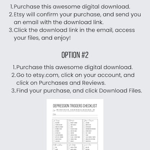 Depression Triggers Checklist Mental Health Self Care Checklist ...