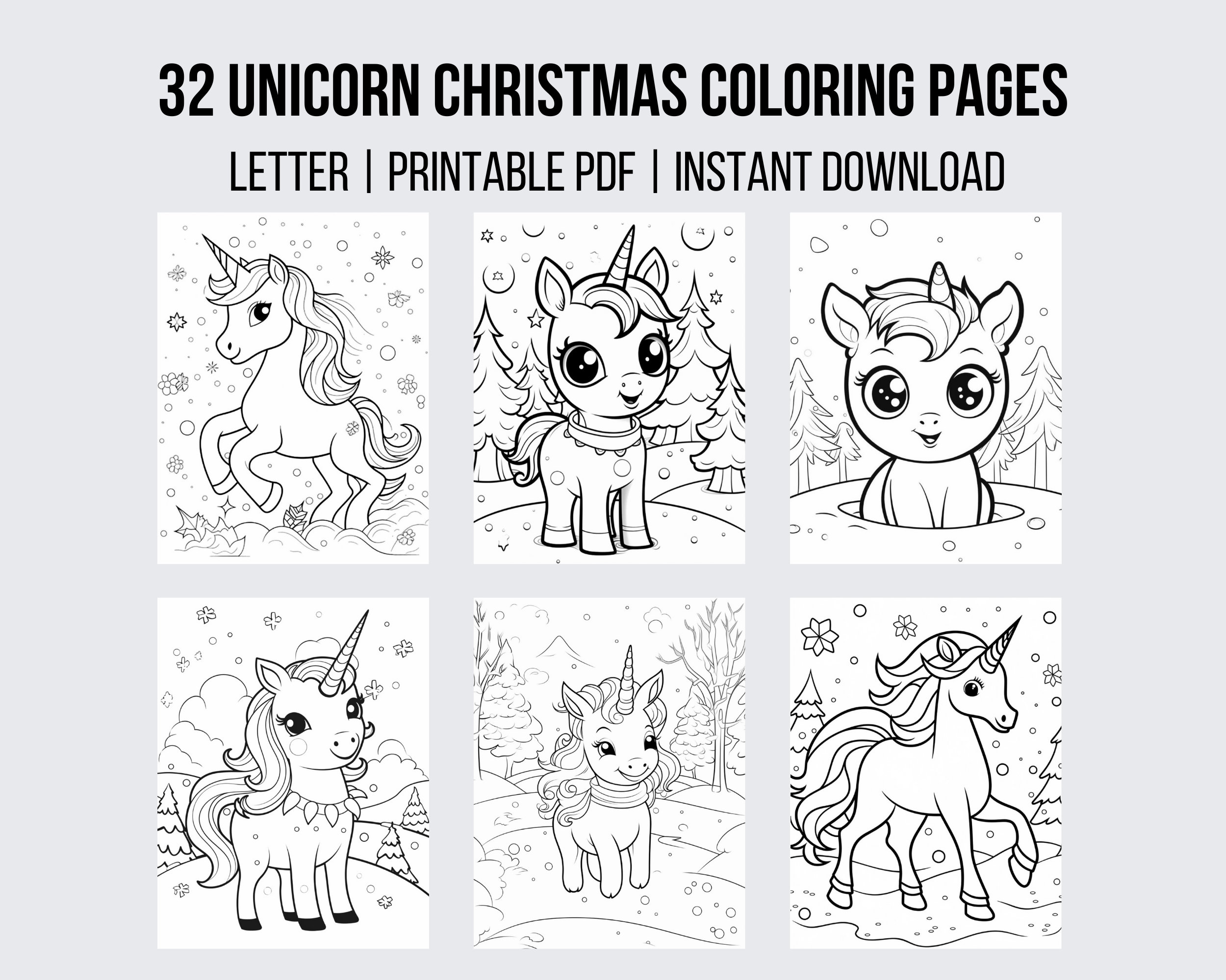 32 Unicorn Christmas Coloring Pages Unicorn Christmas Kids Coloring ...