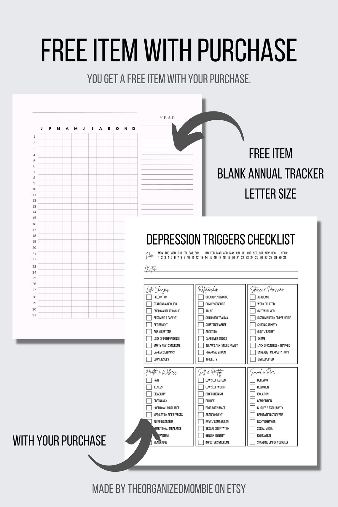 Depression Triggers Checklist Mental Health Self Care Checklist ...