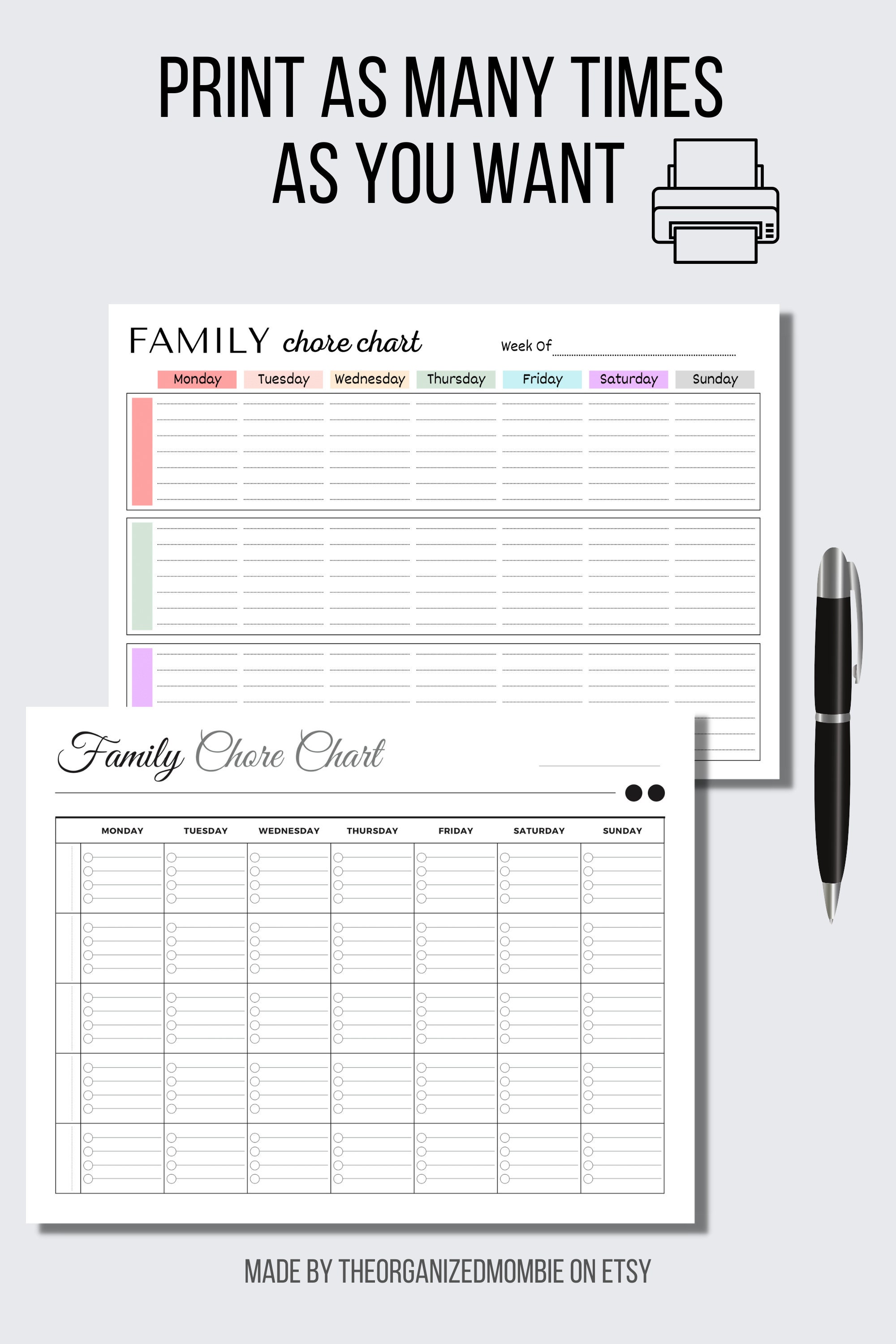 Editable Family Planner Printable Weekly Family Schedule Family ...