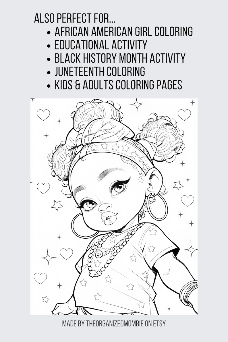Black Girl Magic Coloring Book Black Kids Juneteenth Activity Coloring ...