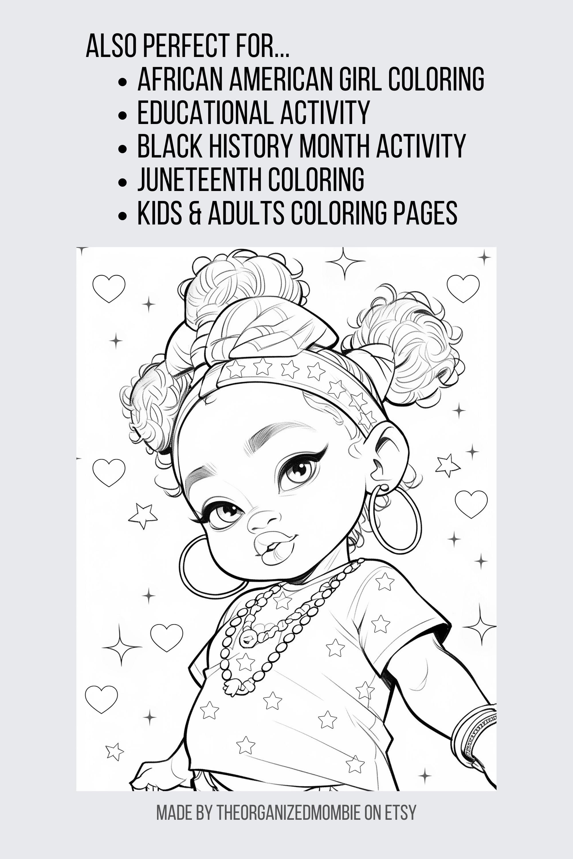 Black Girl Magic Coloring Book Black Kids Juneteenth Activity Coloring ...