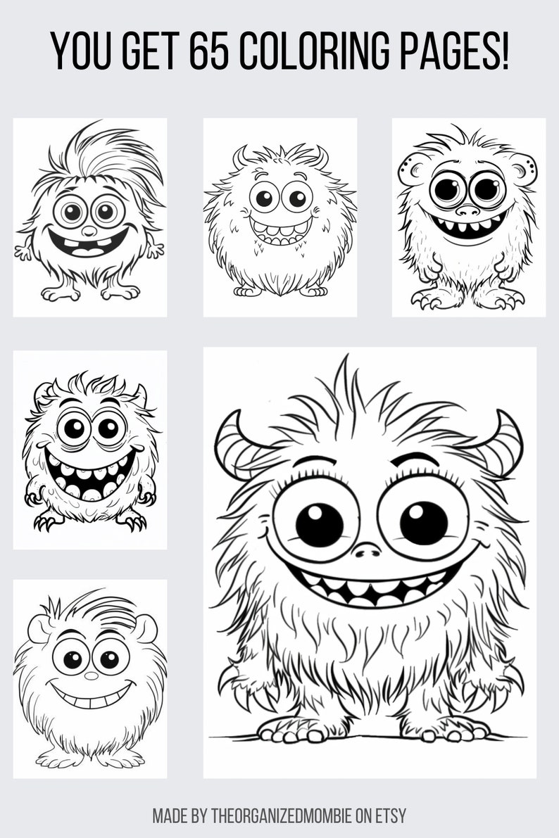 65 Little Monsters Coloring Pages for Kids Printable Monsters Printable ...