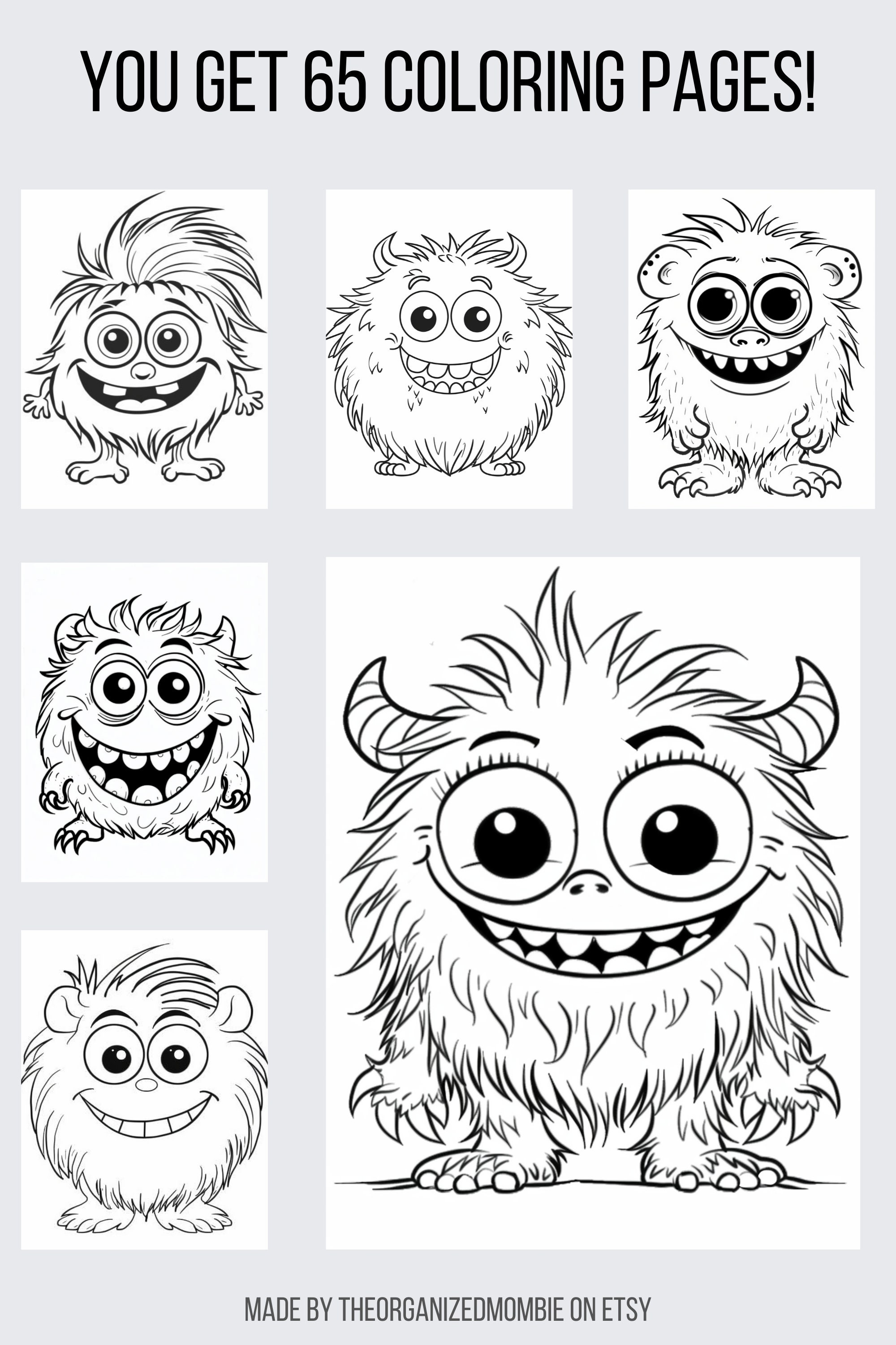 65 Little Monsters Coloring Pages for Kids Printable Monsters Printable ...