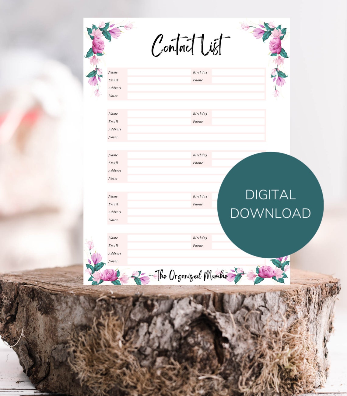 Printable Contact List Instant Download Wedding Contact List - Etsy