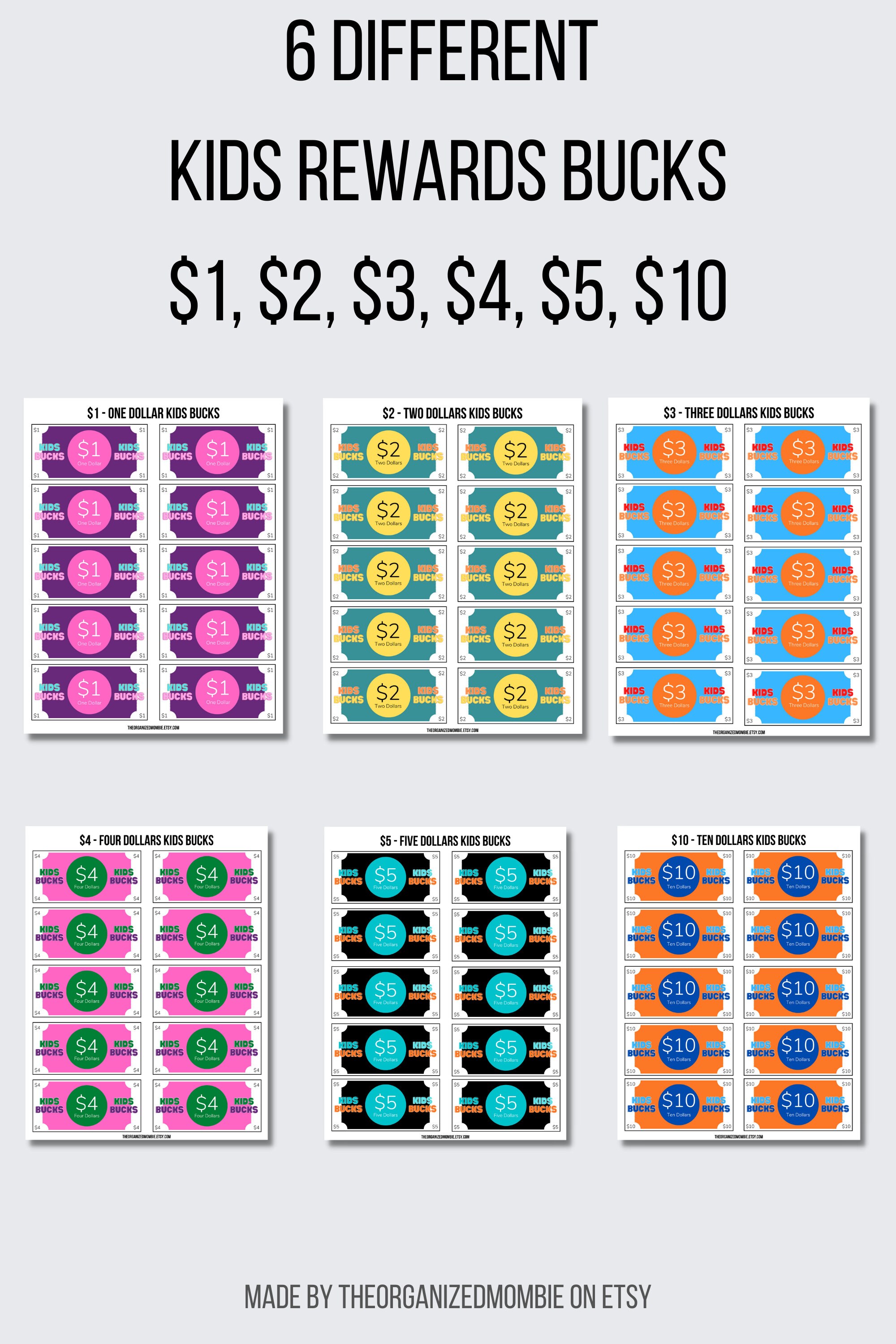 Behavior Bucks Printable Mom Bucks Kids Reward System Prints Kids ...