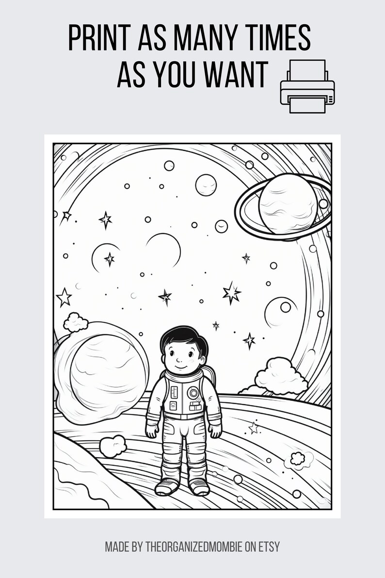 40 Outer Space Coloring Pages Space Coloring Book Space Activity Page ...