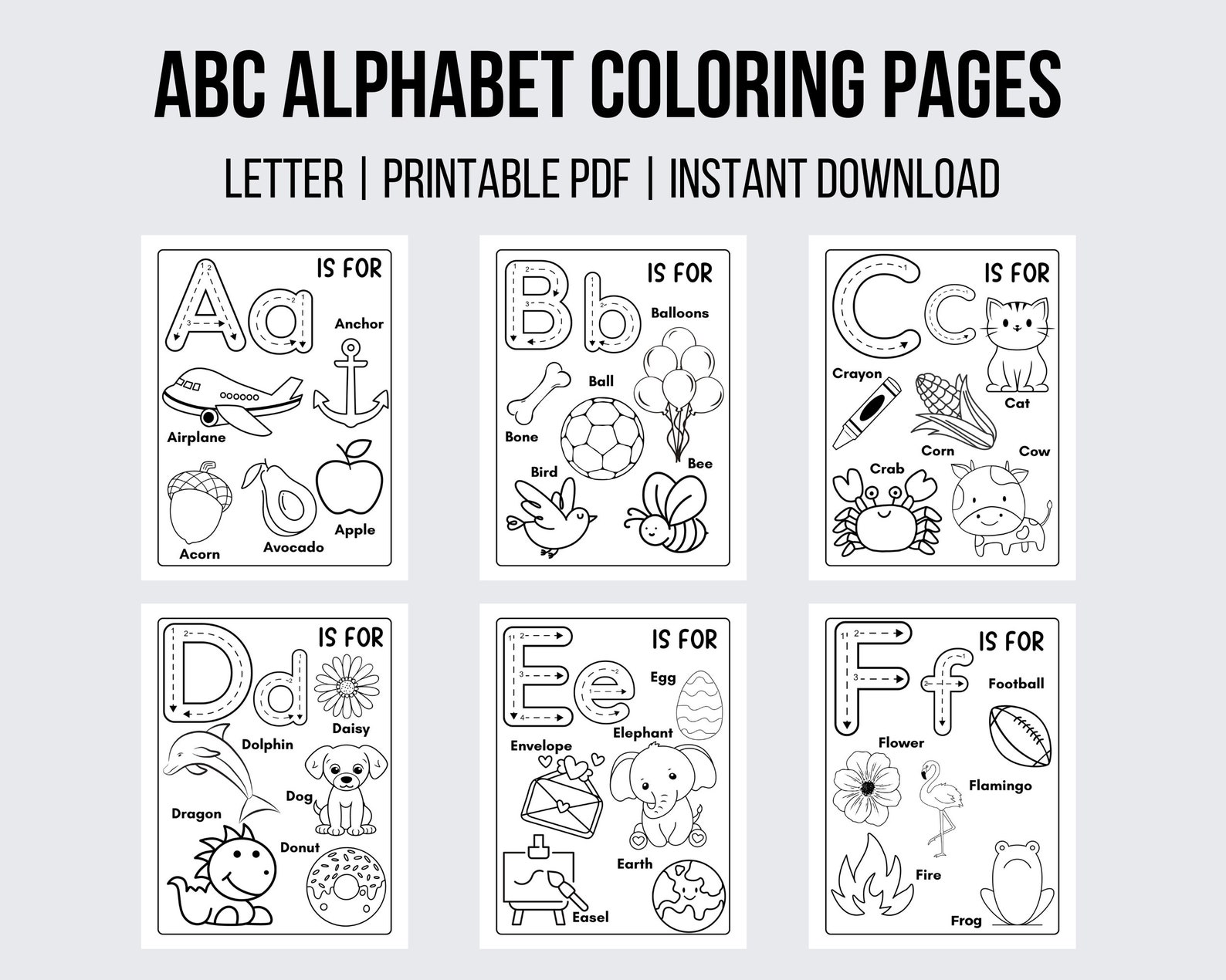 ABC Coloring Book Alphabet Coloring ABC Coloring Page Preschool ...